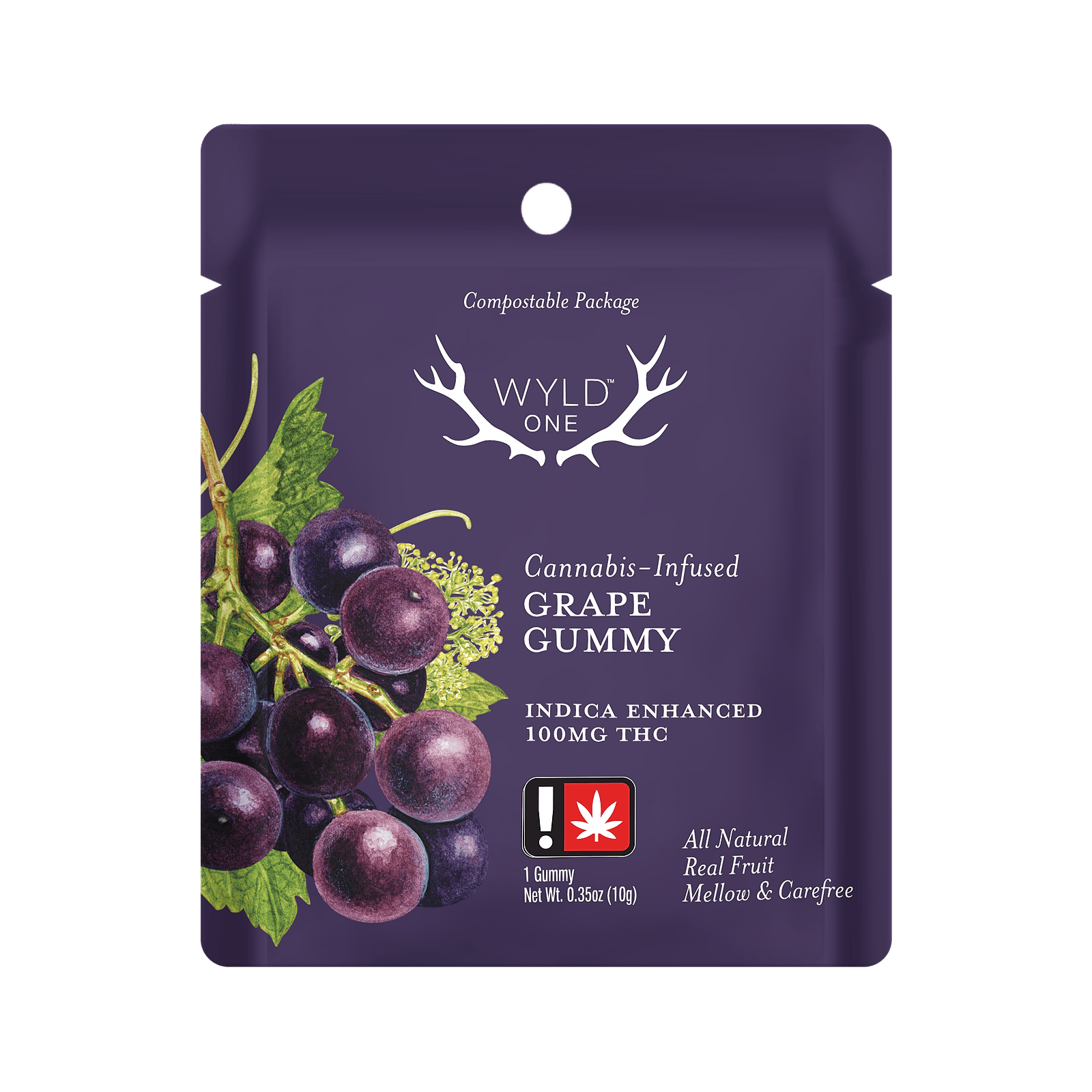 Wyld: Wyld ONE: Grape Indica Enhanced Gummy | Leafly
