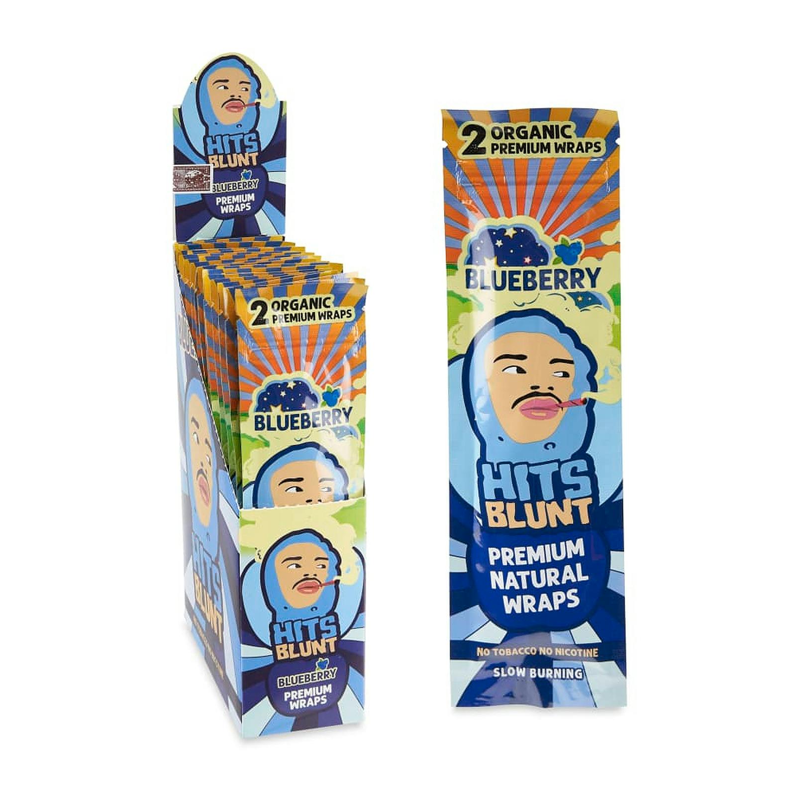 BOOM Headshop: Hits Blunt - Organic Premium Hemp Wraps - Blueberry | Leafly
