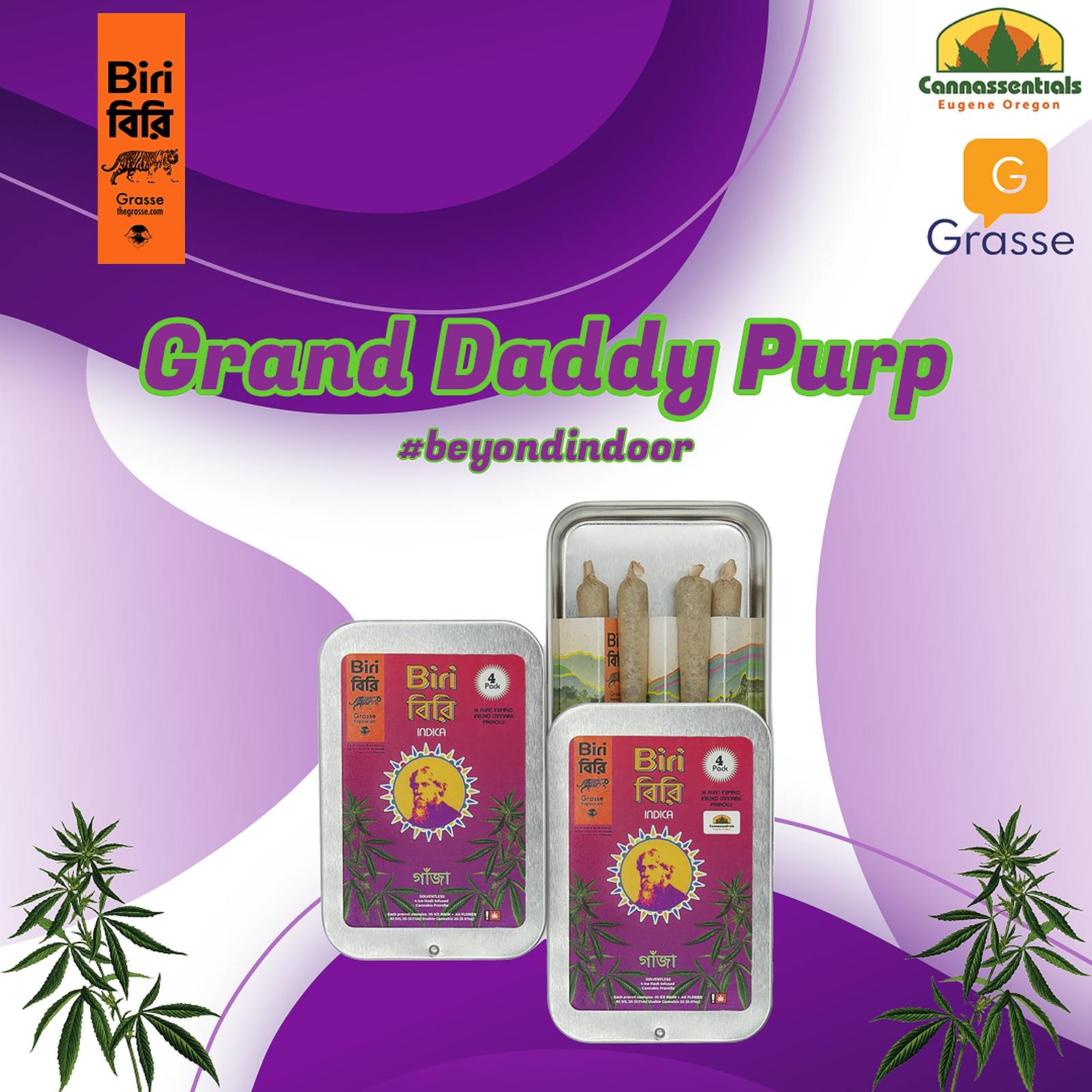 Grasse: Solventless Infused PreRoll 4 Pack - Grand Daddy Purp | Leafly