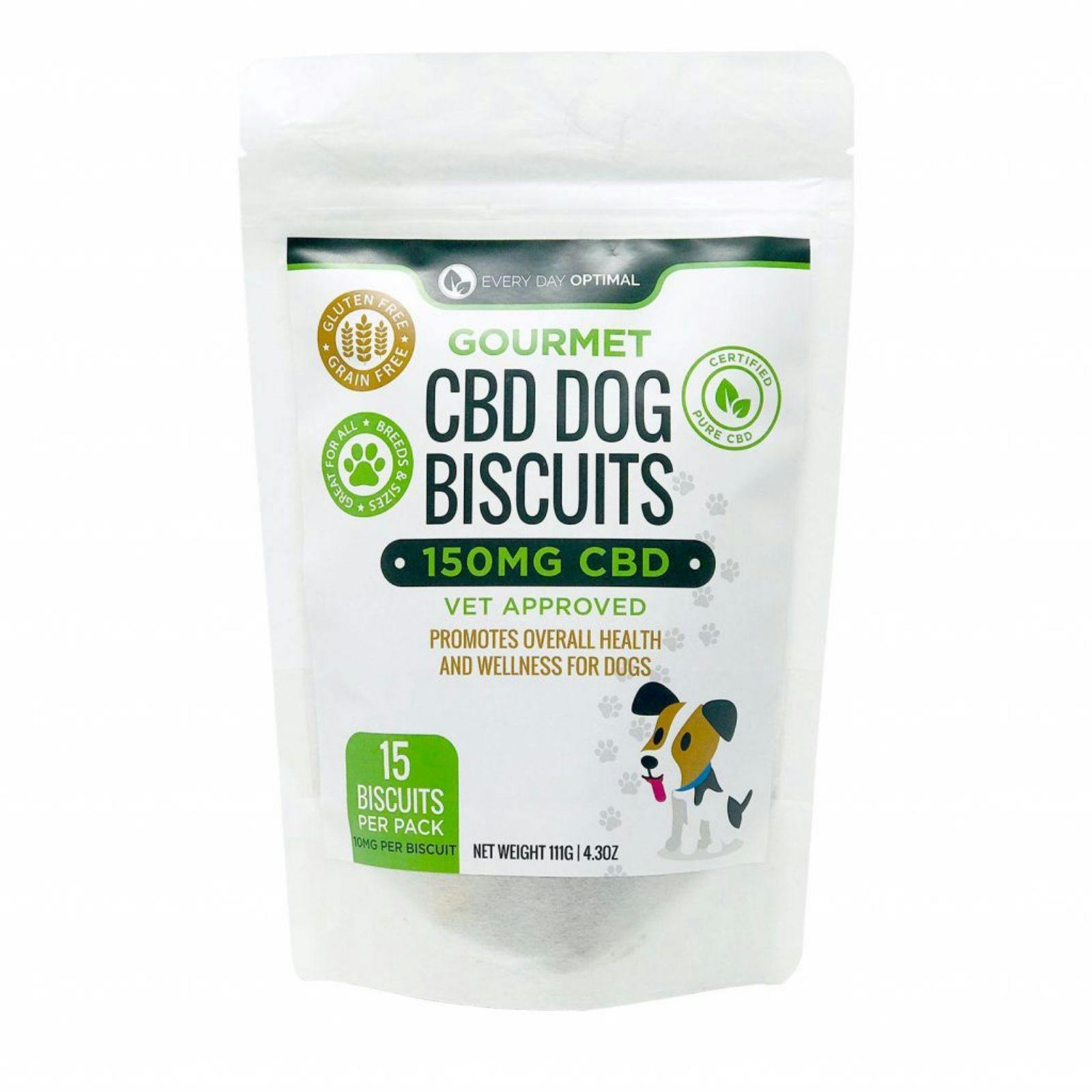 Every Day Optimal: 150mg Pure CBD Dog Treat Biscuits, 10mg THC Free CBD ...