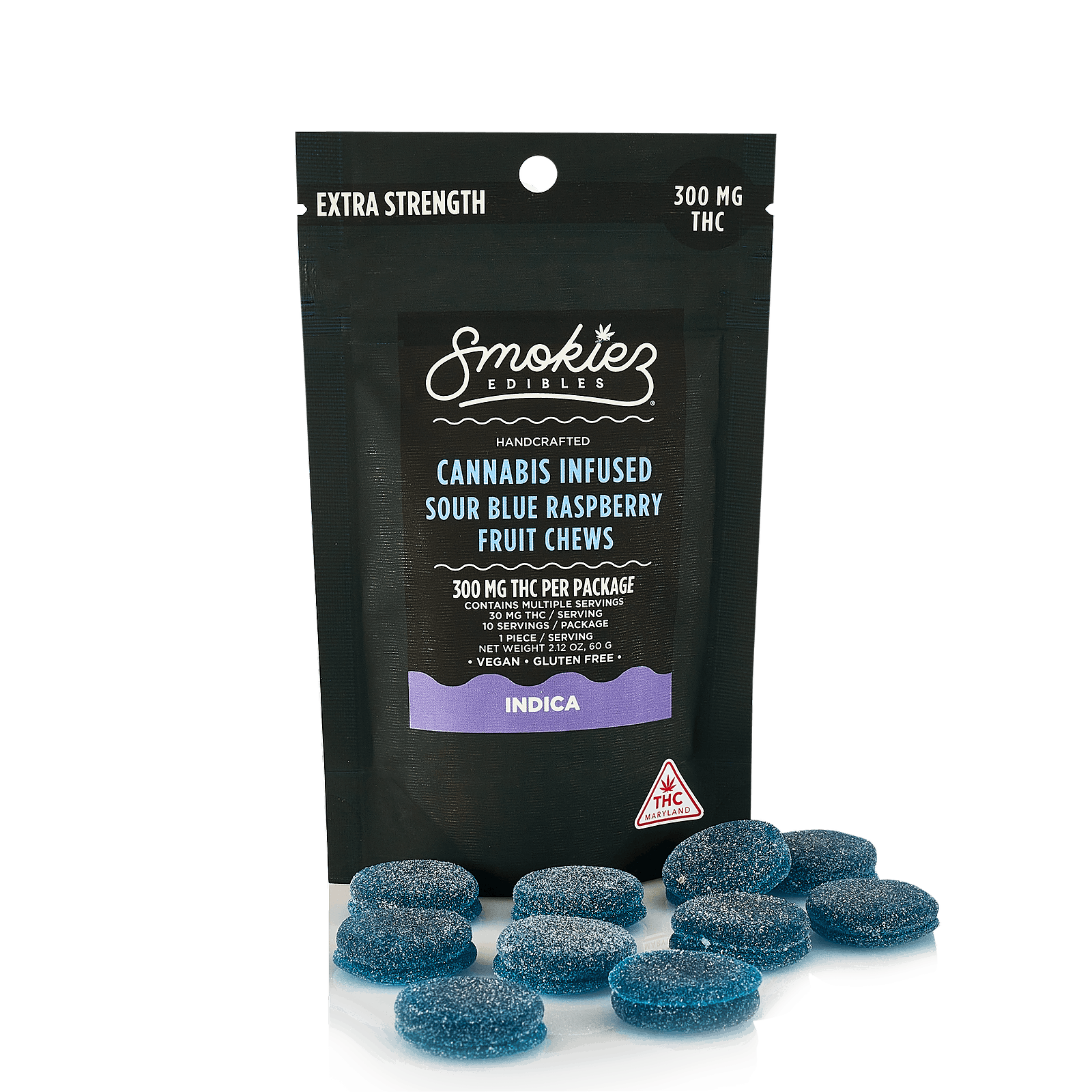 Curio Wellness: Smokiez Sour Blue Raspberry [300mg] 10pk | Leafly