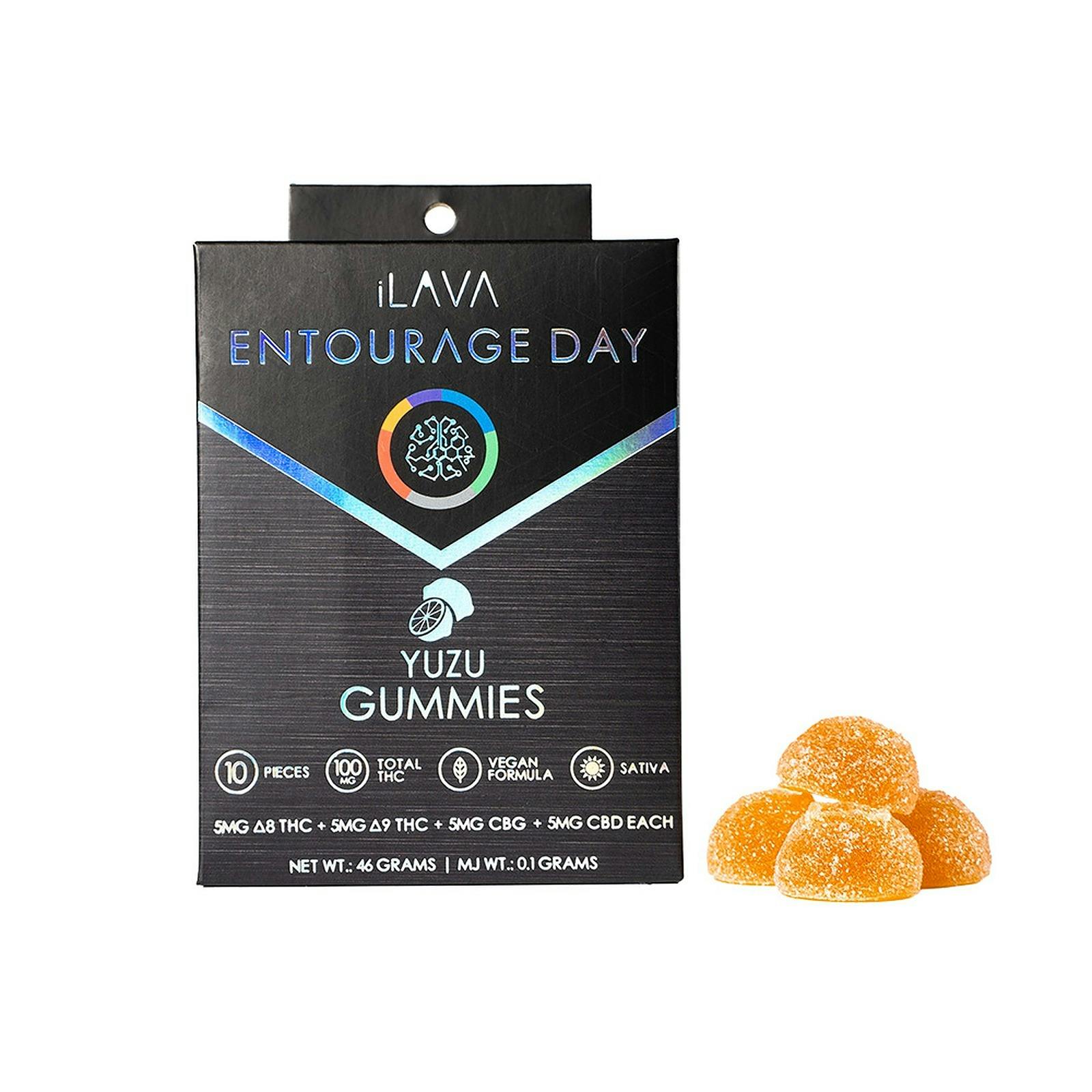 iLAVA: iLAVA Entourage DAY Gummies - Yuzu [50mg THC + 50mg D8 + 50mg CBG + 50mg CBD] | Leafly