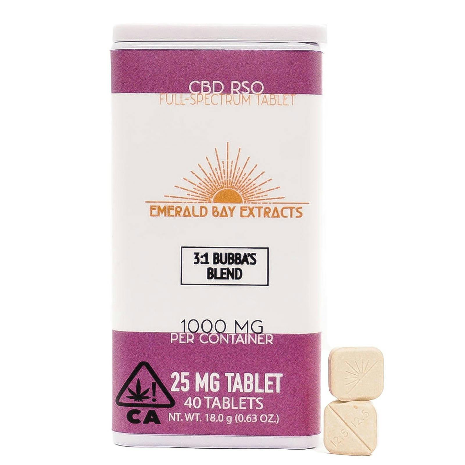 Emerald Bay Extracts: Bubba's Blend RSO Tablet [25mg] (1000mg) | Leafly