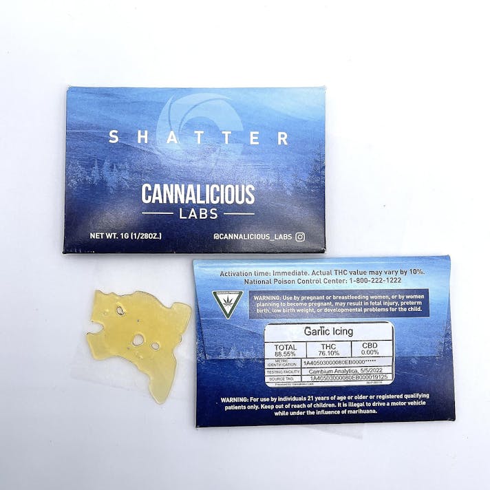 Cannalicious Labs: Garlic Icing Shatter 1.0 g | Leafly