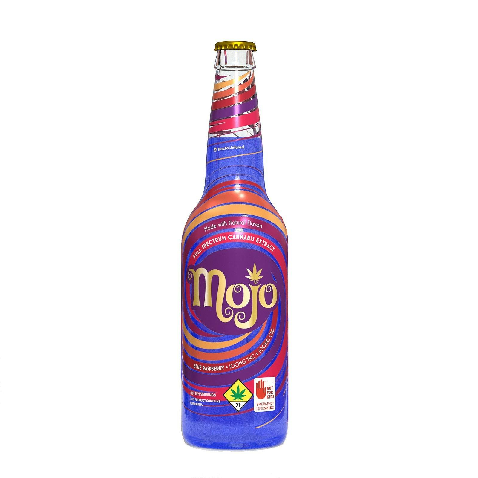 Fractal Infused: 10mg Mojo Full Spectrum Blue Raspberry Soda | Leafly