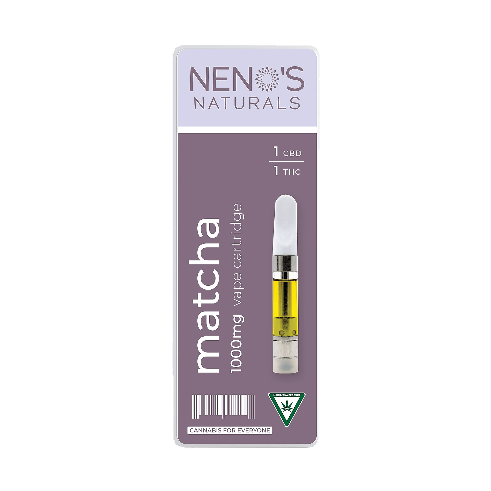 Neno's Naturals: Neno's Naturals Matcha 1:1 THC/CBD C-Cell Vape 1g | Leafly