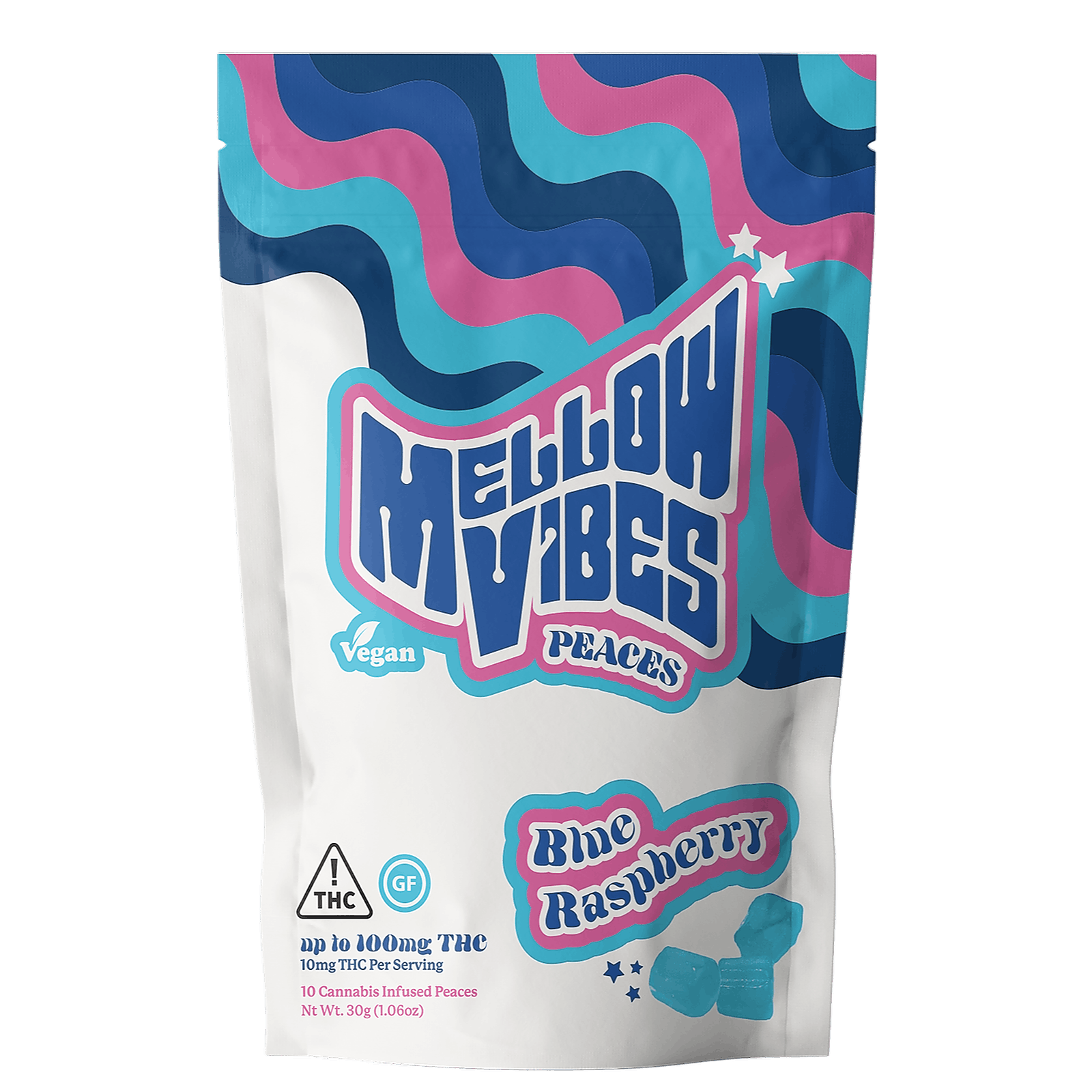 Mellow Vibes: Mellow Vibes Peaces THC Hard Candies Blue Raspberry 10 ...