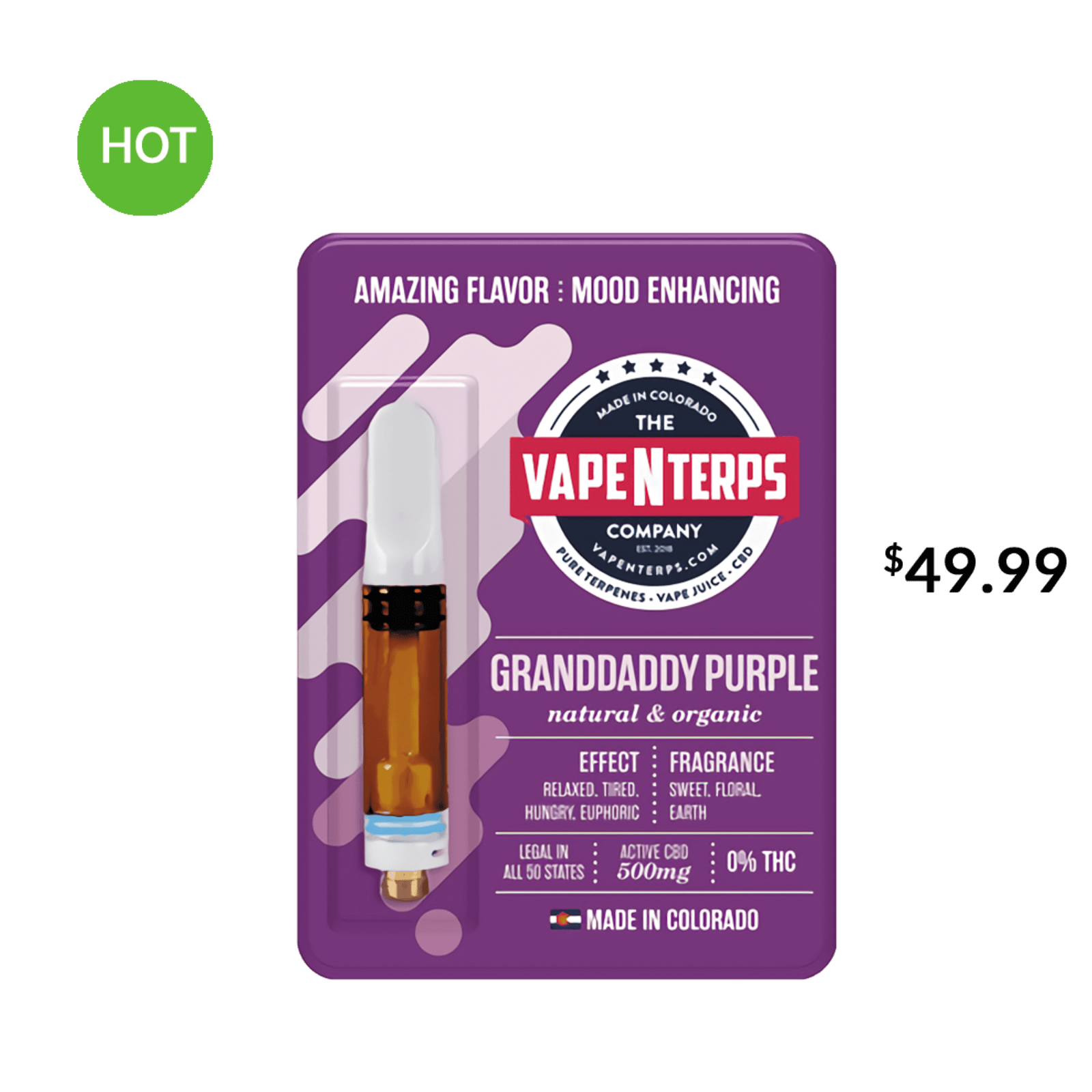 VapeNterps: 500MG GRANDDADDY PURPLE CBD VAPE CARTRIDGE | Leafly