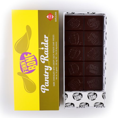 CLOVR: Funny Bone - 300mg - Chocolate Bar - Pantry Raider | Leafly