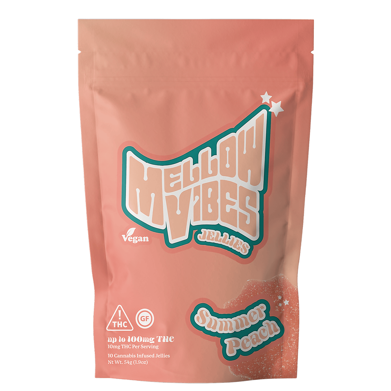 Mellow Vibes: Mellow Vibes Jellies THC 10 Pack Summer Peach | Leafly