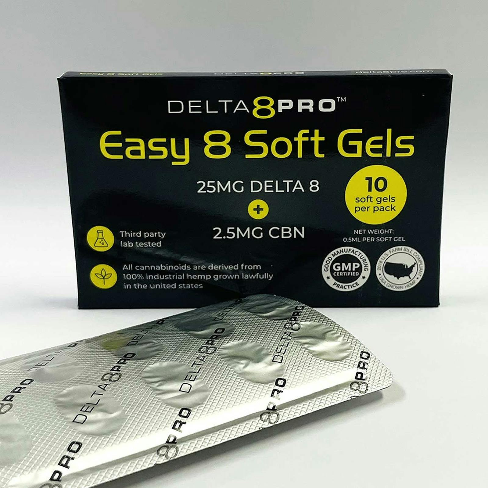Delta 8 Pro: 25mg Delta-8 THC/ 2.5mg CBN Soft Gels | Leafly