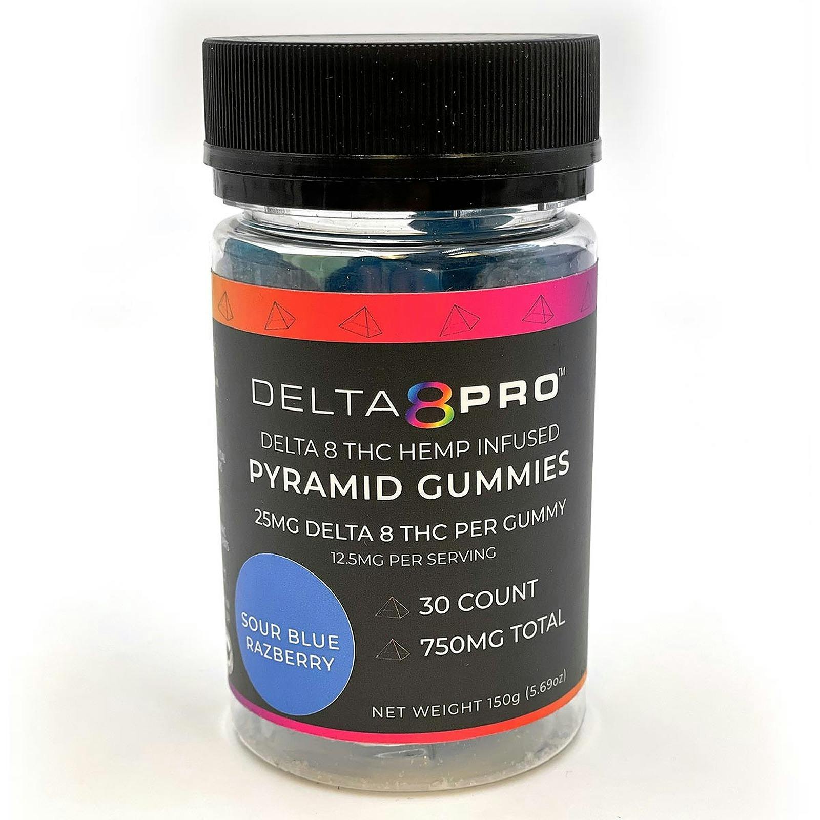 Delta 8 Pro: Delta-8 THC Gummies 25mg - Sour Blue Raspberry 30 Count ...