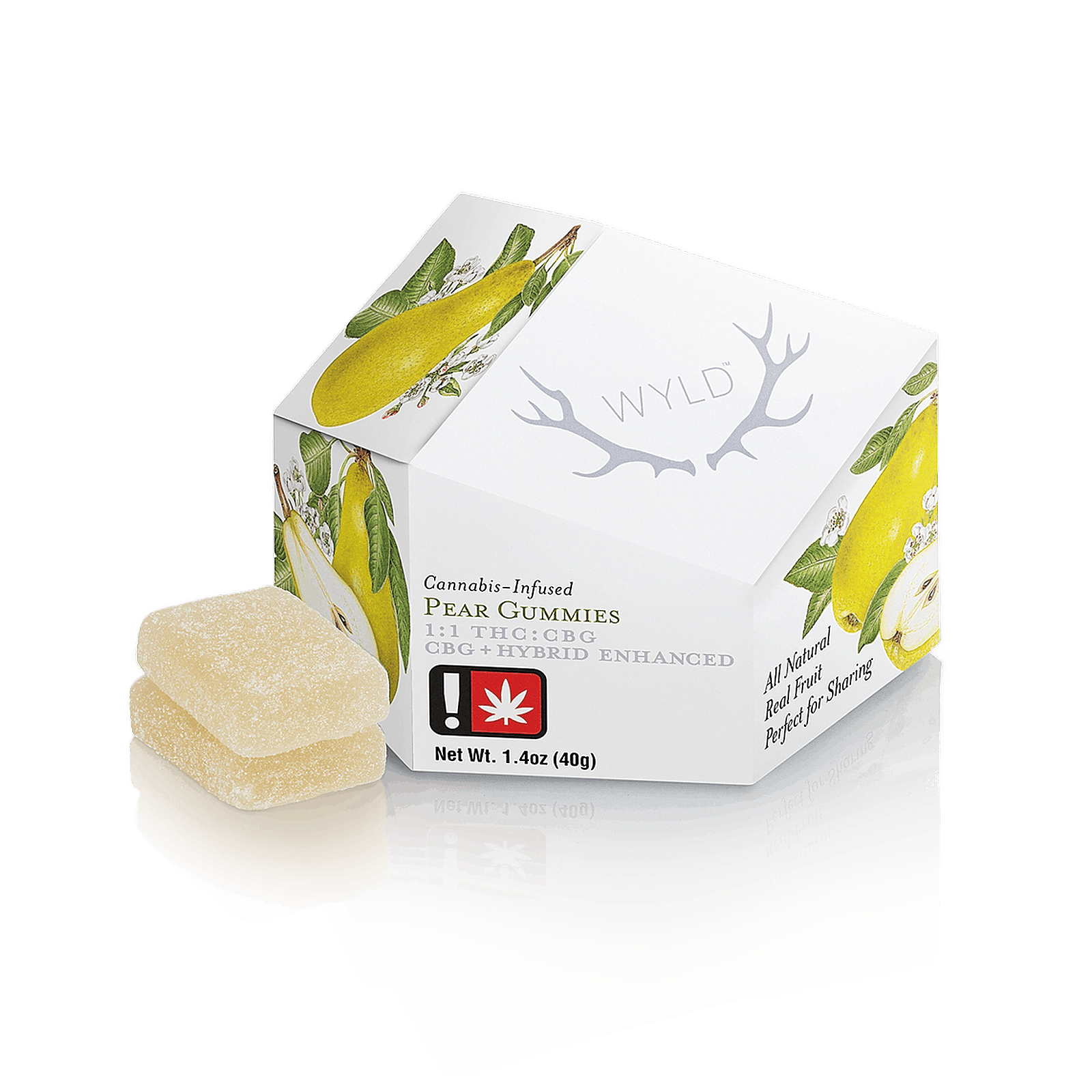 Wyld: Pear 1:1 CBG + Hybrid Enhanced Gummies 50mg | Leafly