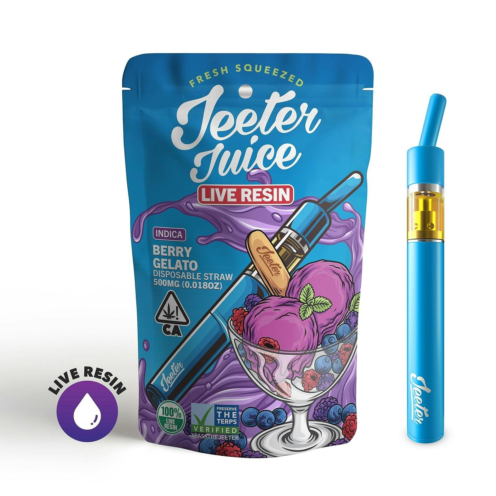 Jeeter: Berry Gelato Jeeter Juice Live Resin Disposable Straw | Leafly