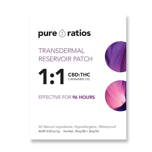 Pure Ratios: 1:1 CBD:THC Transdermal Reservoir Patch | Leafly