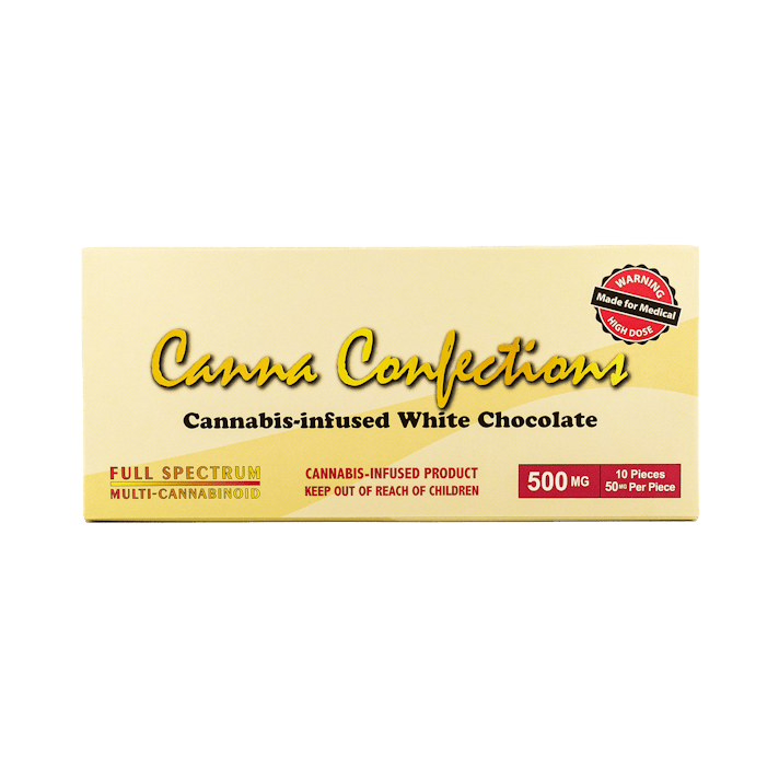Canna Confections: Canna Confections - White Chocolate Bar [500mg] | Leafly