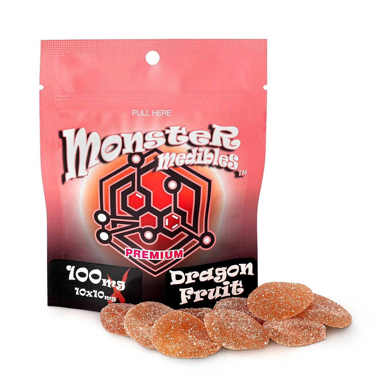 Monster Xtracts: (REC) Dragonfruit 10x10mg Gummies - Monster X | Leafly