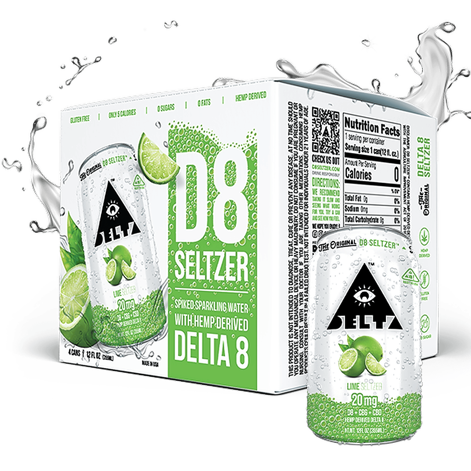 Delta Beverages D8 Seltzer ™ Delta 8 THC: The Original D8 Seltzer Lime ...