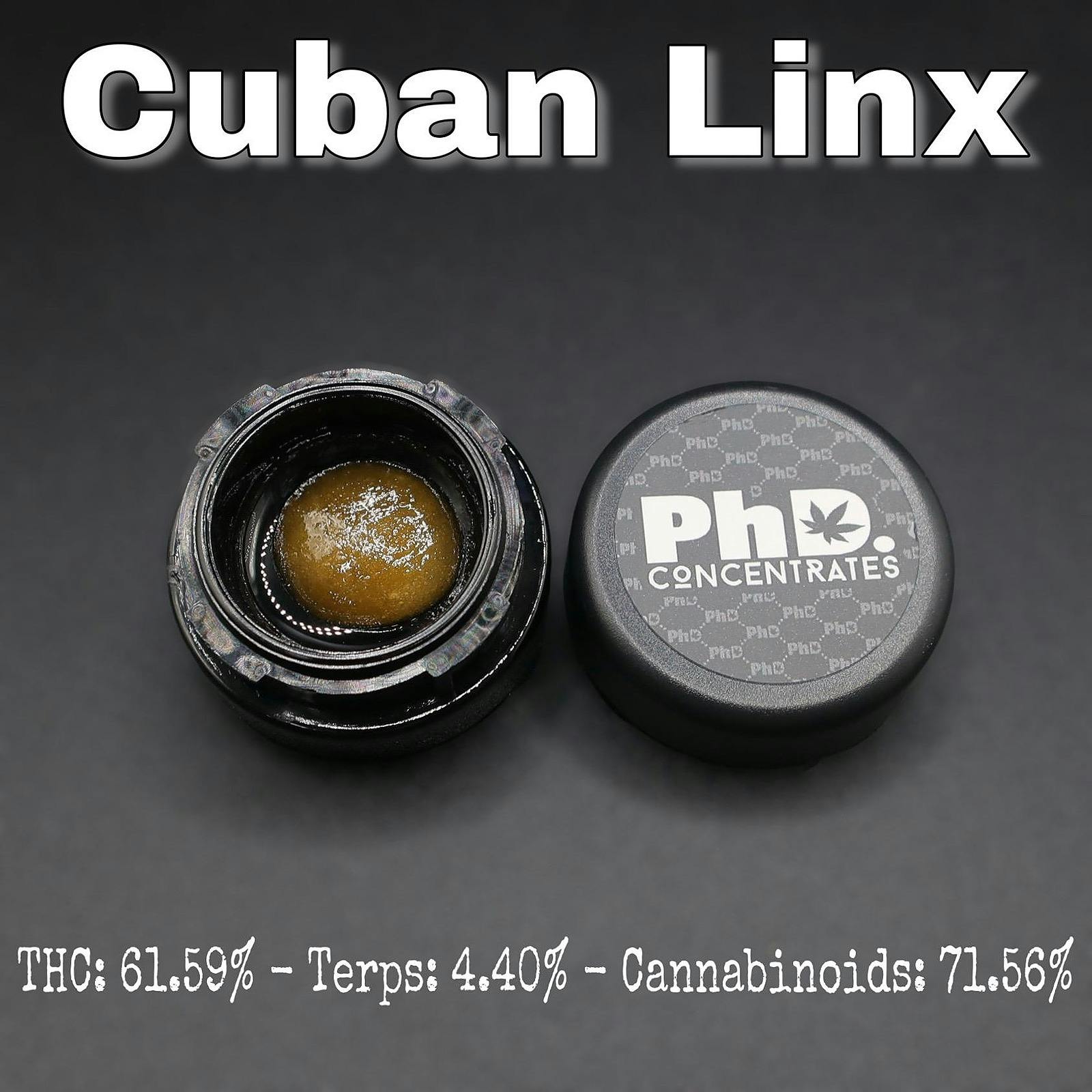Pharmicated: PhD Concentrate 1 gram - Cuban Linx Badder - 61.59% THC ...