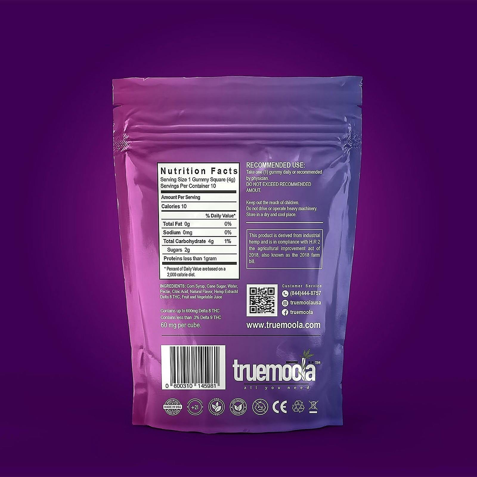 Truemoola: Fun Cube 600mg - Grape- Delta 8 | Leafly
