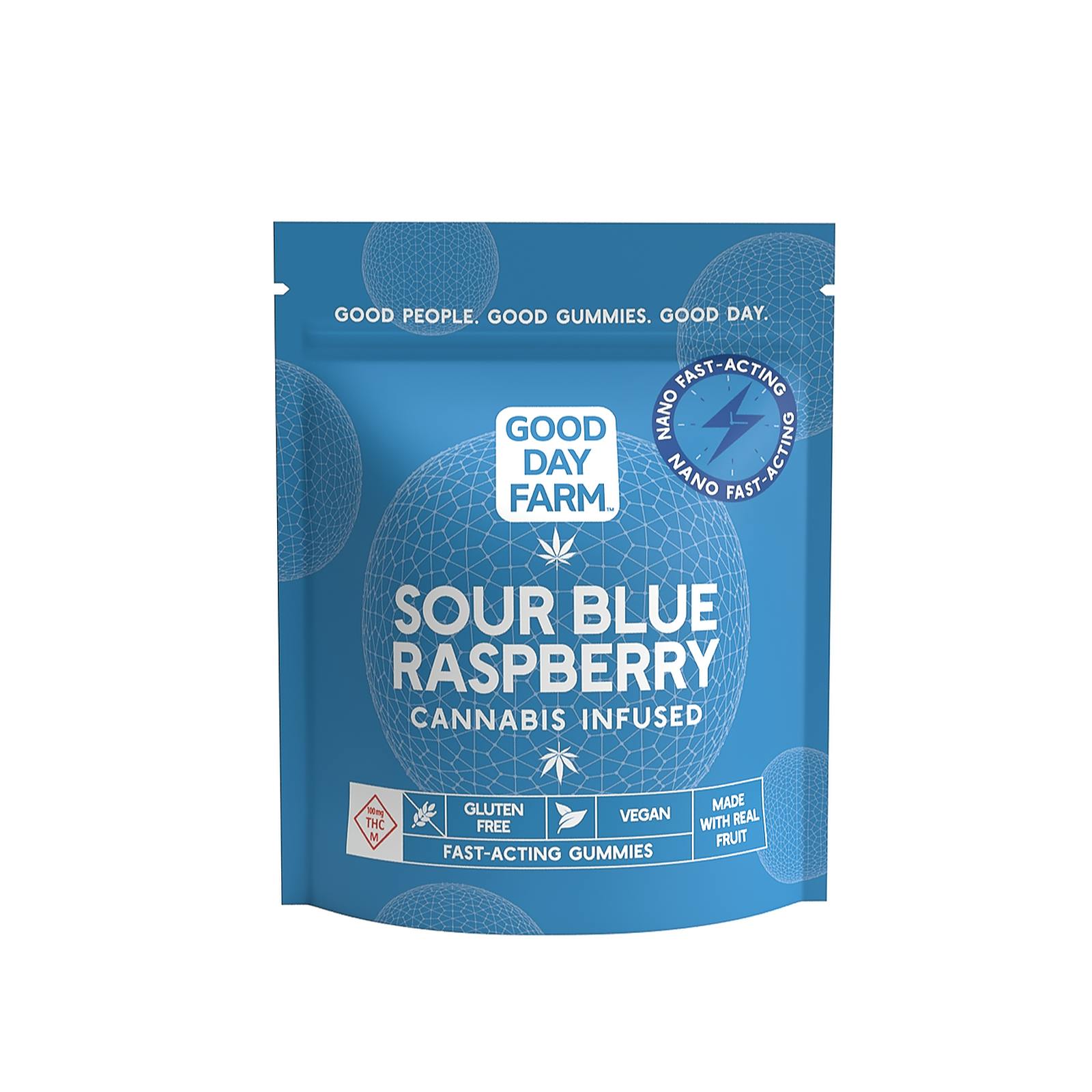 Good Day Farm: Good Day Farm: Sour Blue Raspberry | NANO Gummies | 20pk ...
