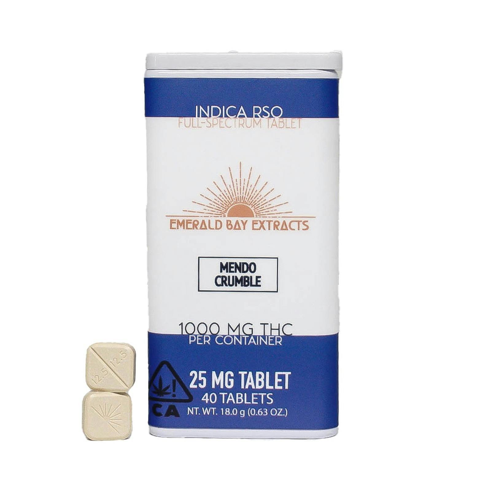 Emerald Bay Extracts: Mendo Crumble RSO Tablet [25mg] (1000mg Package ...