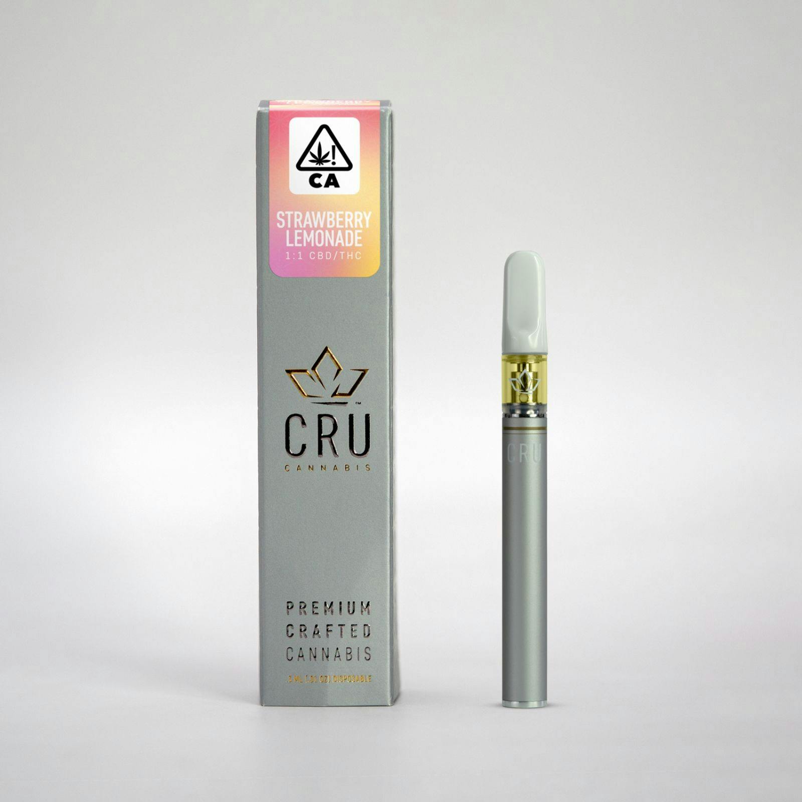CRU Cannabis: Strawberry Lemonade 1:1 CBD/THC Disp. Vape Pen | Leafly