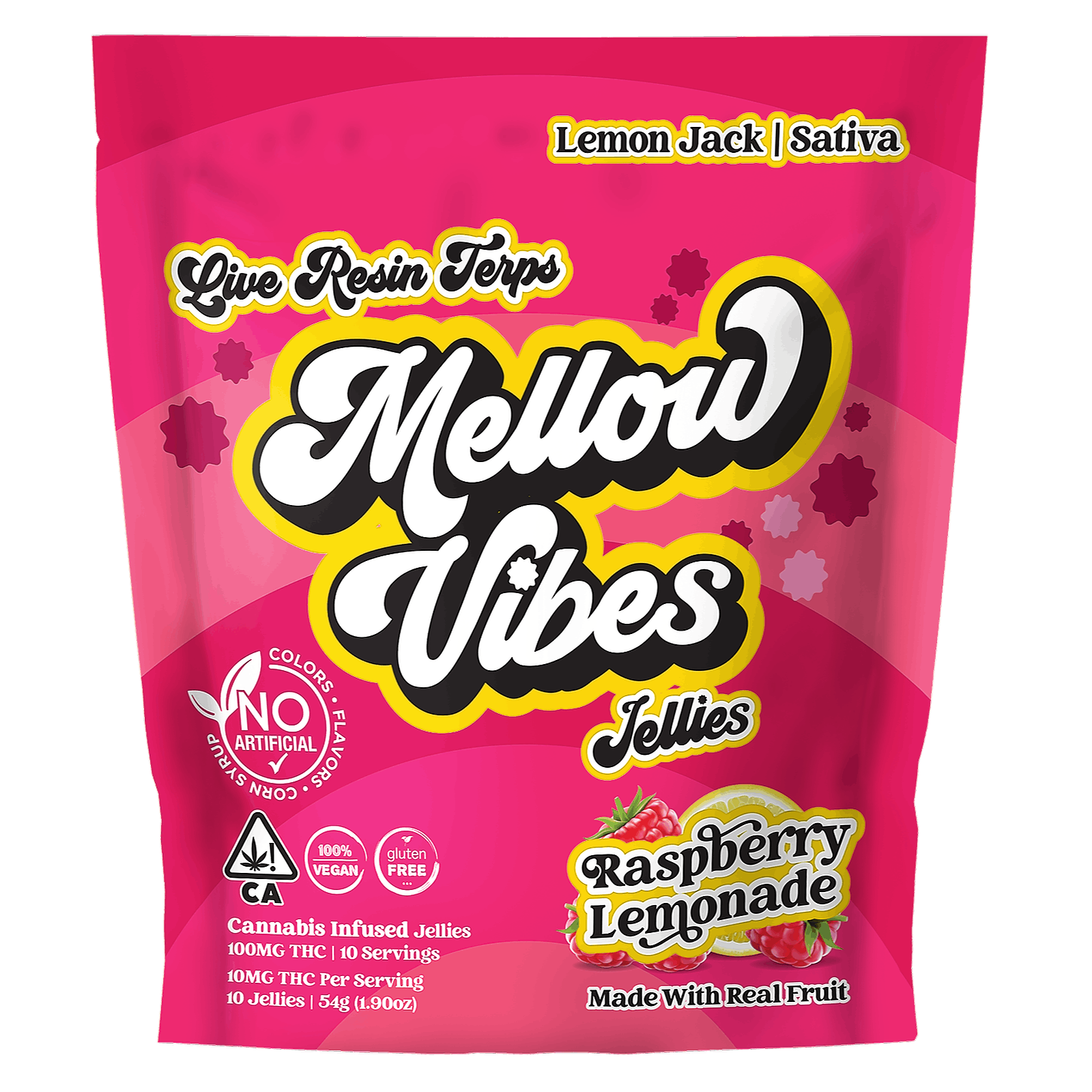 Mellow Vibes: Mellow Vibes Raspberry Lemonade 10 Pack 100mg | Leafly