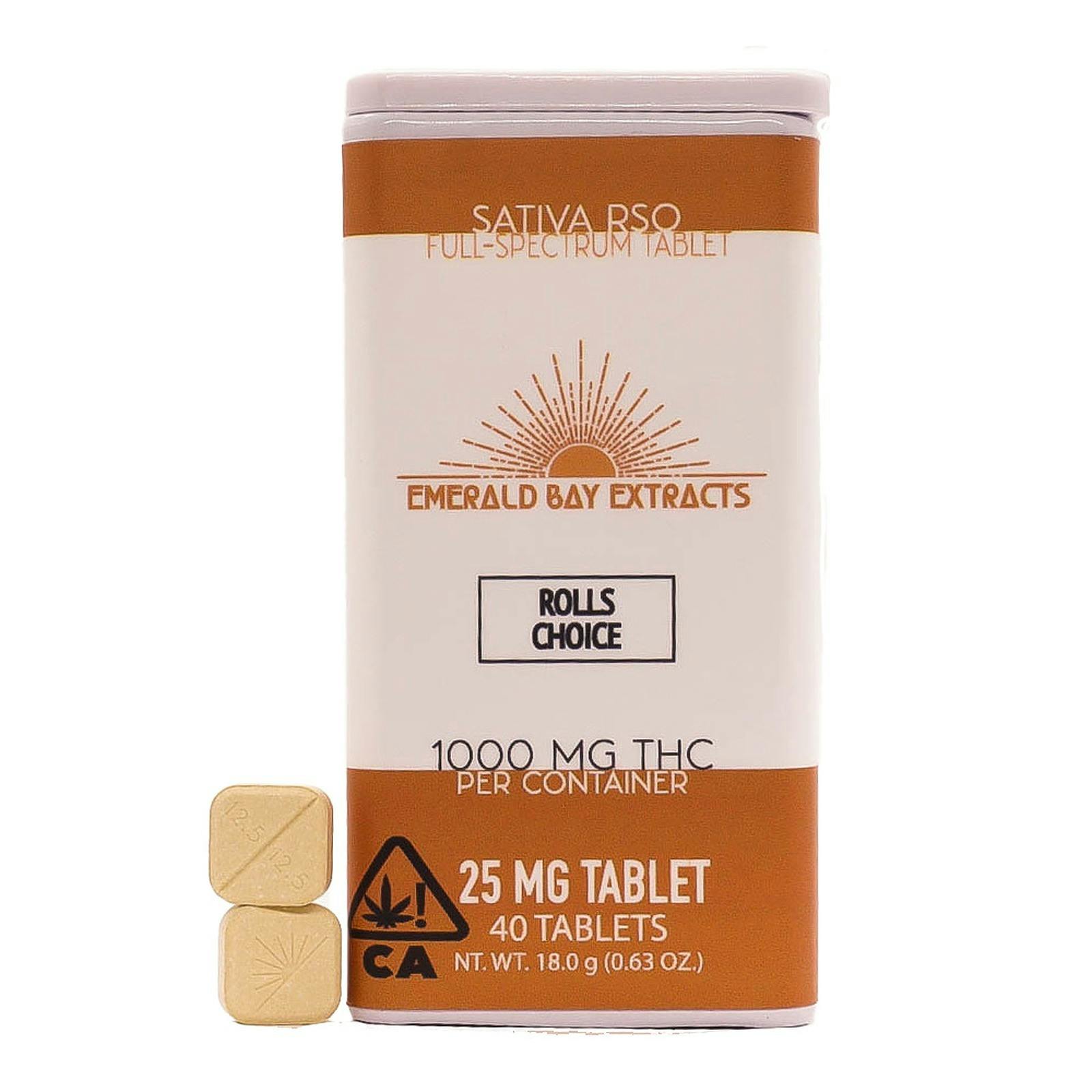 Emerald Bay Extracts: Rolls Choice RSO Tablet [25mg] (1000mg Package ...