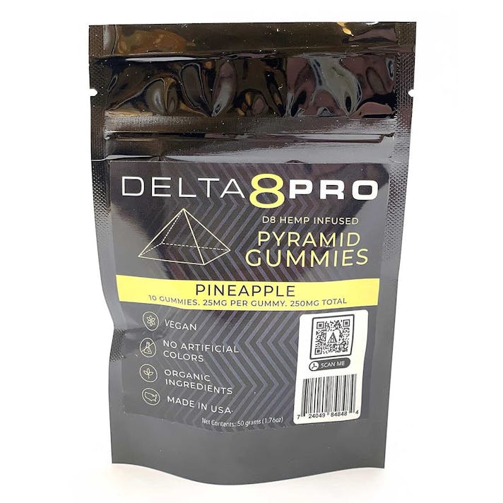 Delta 8 Pro: 25mg Delta 8 THC Gummies Pineapple 10 Count | Leafly