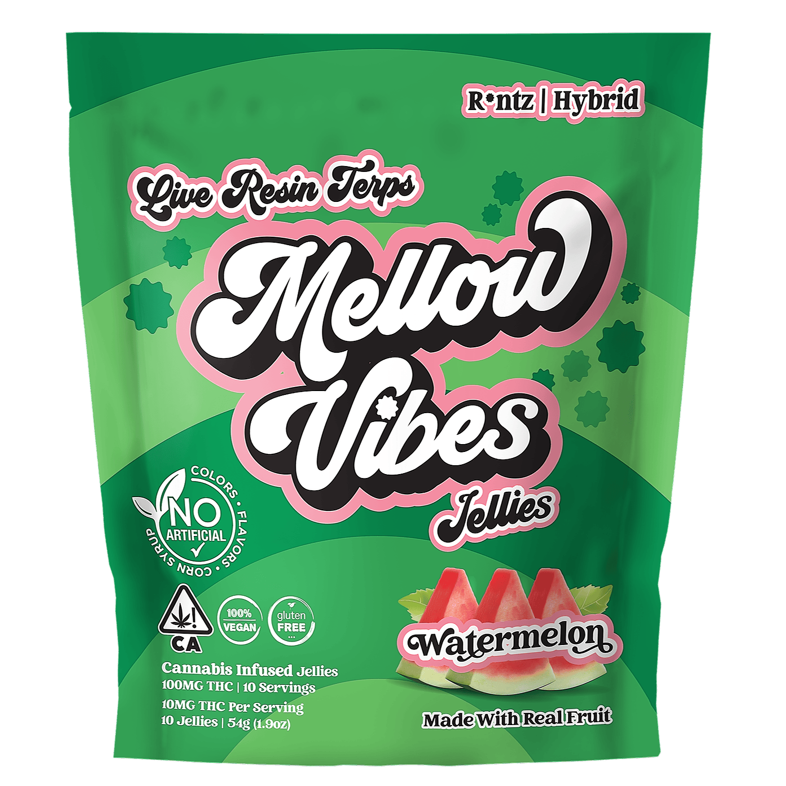 Mellow Vibes: Mellow Vibes Watermelon 10 Pack 100mg | Leafly