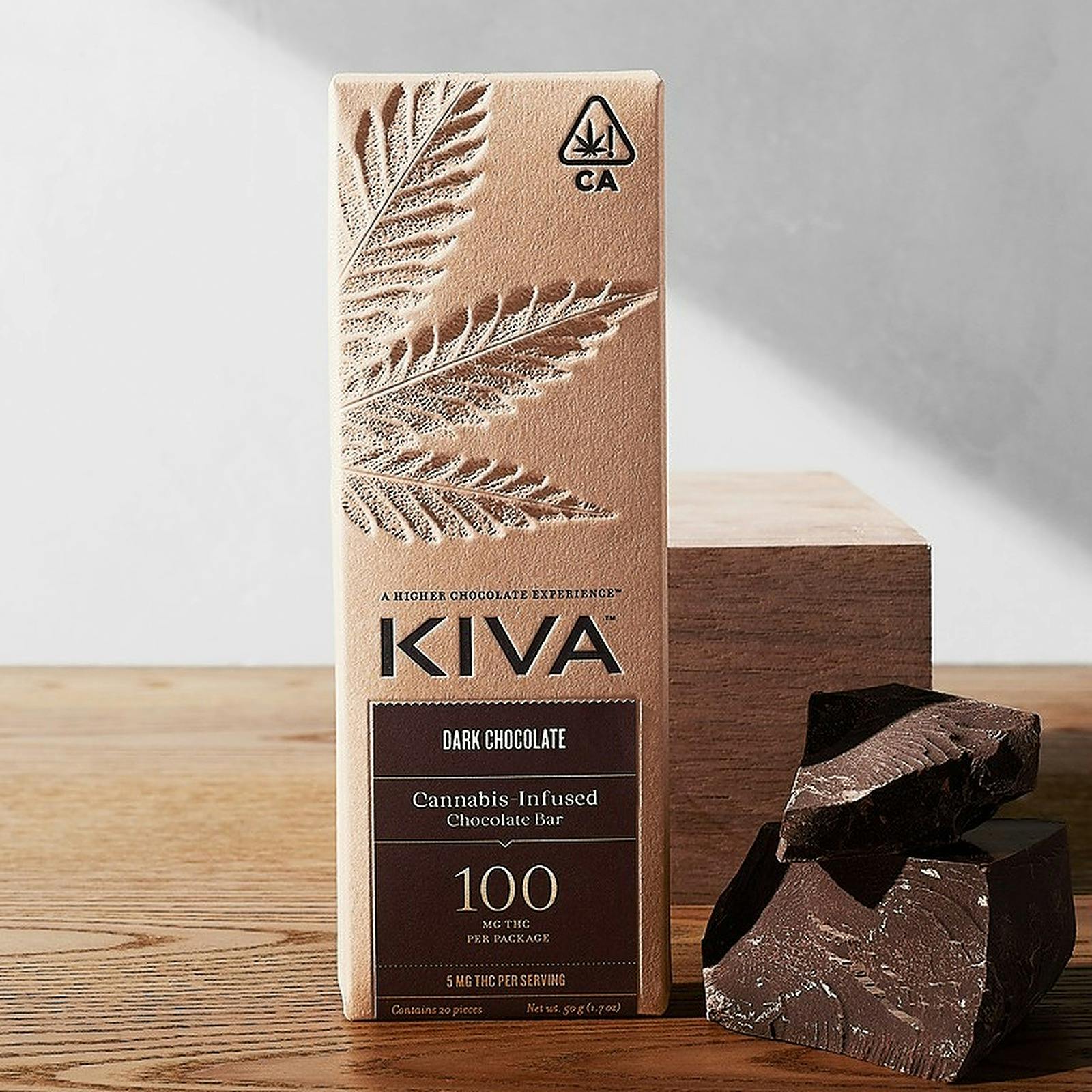 Kiva 5mg Kiva Dark Dark Chocolate Bar 100mg Thc Total Leafly