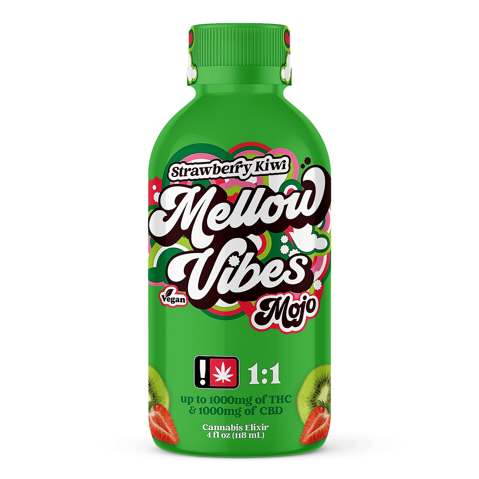 Mellow Vibes: Mellow Vibes Mojo 1:1 Kiwi Strawberry Elixir 4oz 1000mg ...