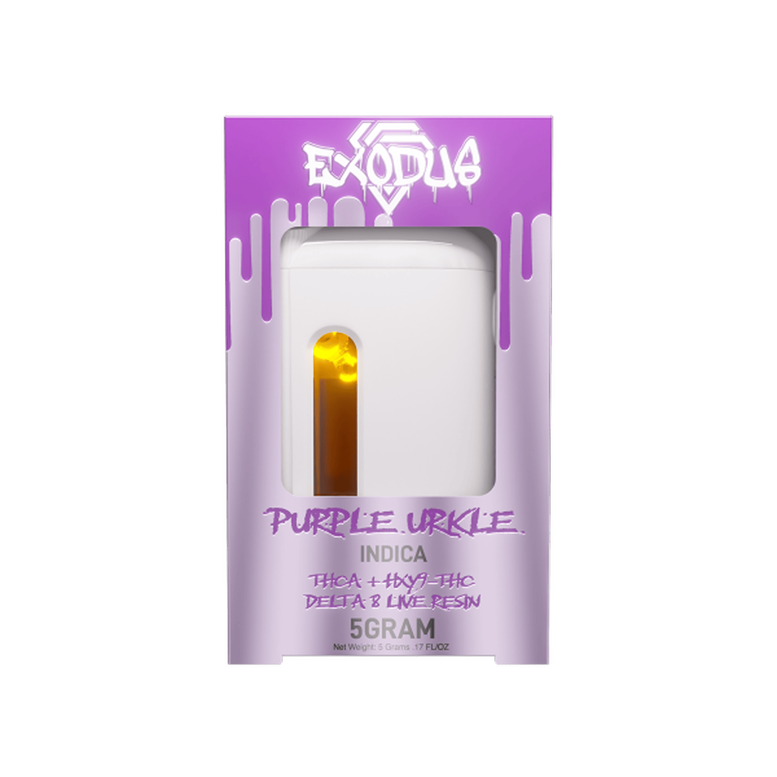 Exodus: Purple Urkle 5 Gram Disposable THCA + HXY9-THC + D8 Live Resin ...