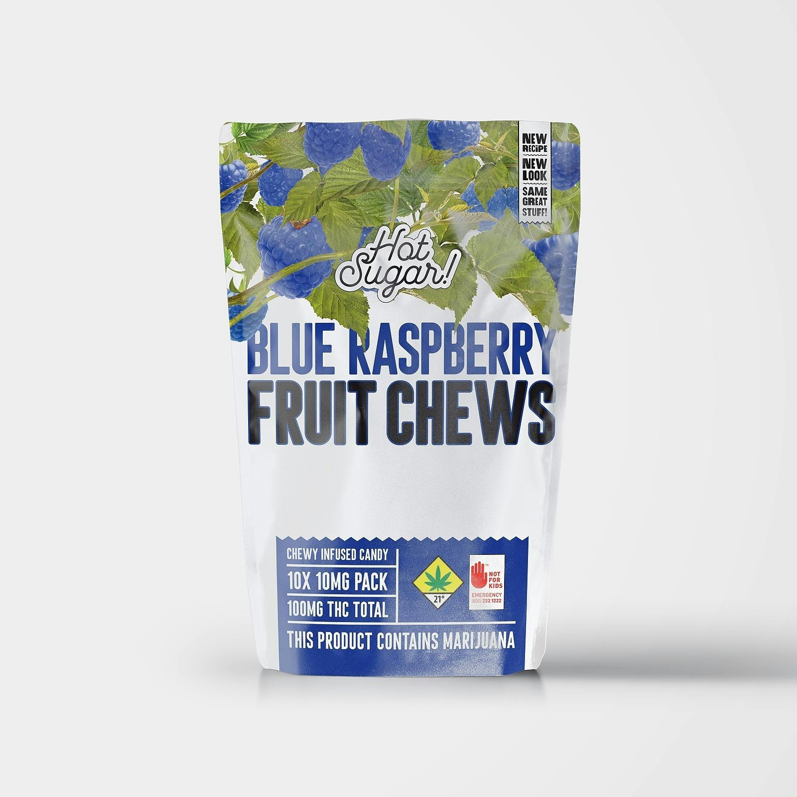 Hot Sugar! by Grow Op Farms: Blue Raspberry Fruit Chews 100mg 10-pack ...
