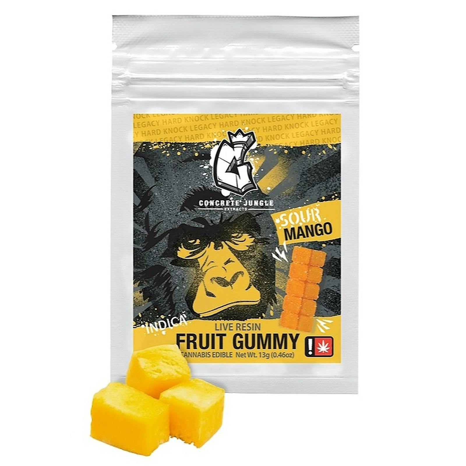 Concrete Jungle Extracts: 100mg Live Resin Fruit Gummy - Sour Mango ...