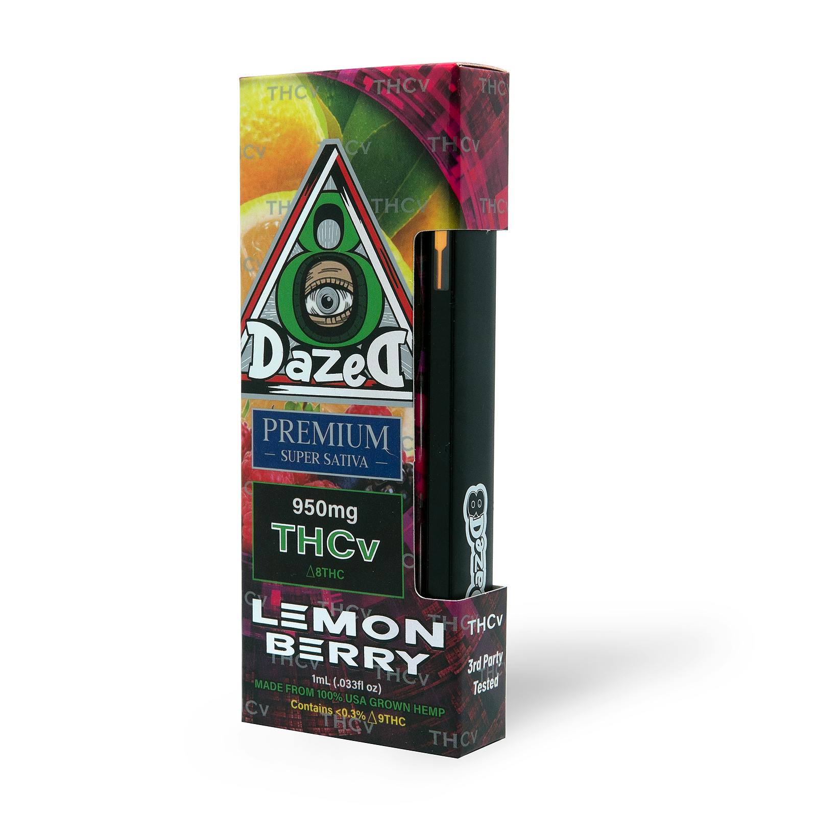 Dazed8 Lemon Berry Delta 8 Thcv Disposable Vape — 1 Gram Leafly
