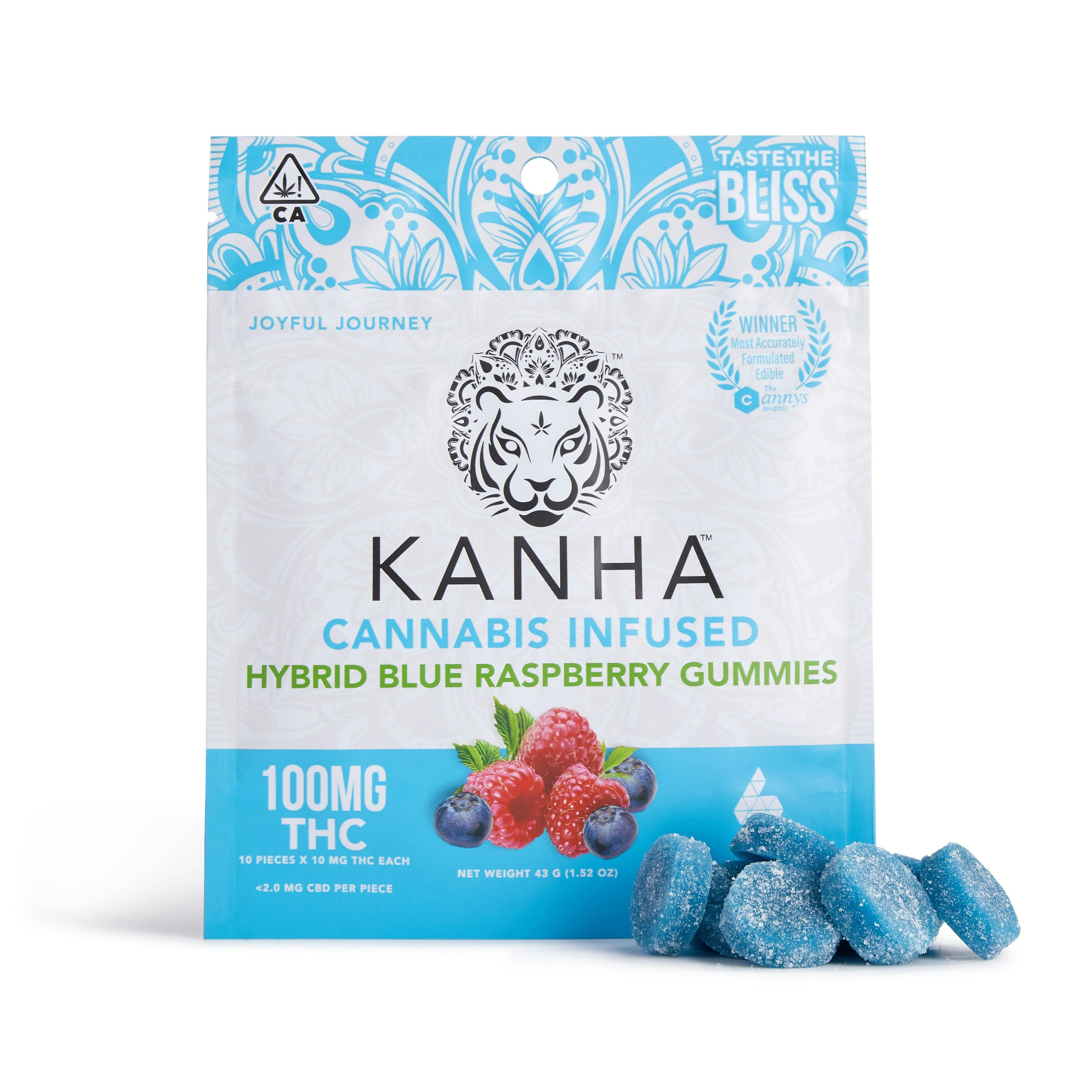 Kanha Gummies: Blue Raspberry Gummies 100mg 10-pack | Leafly
