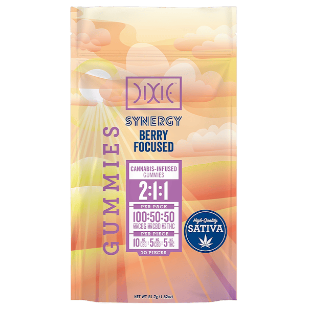 Dixie Brands: SYNERGY Berry Focused 2:1:1 CBG:CBD:THC Gummies | Leafly