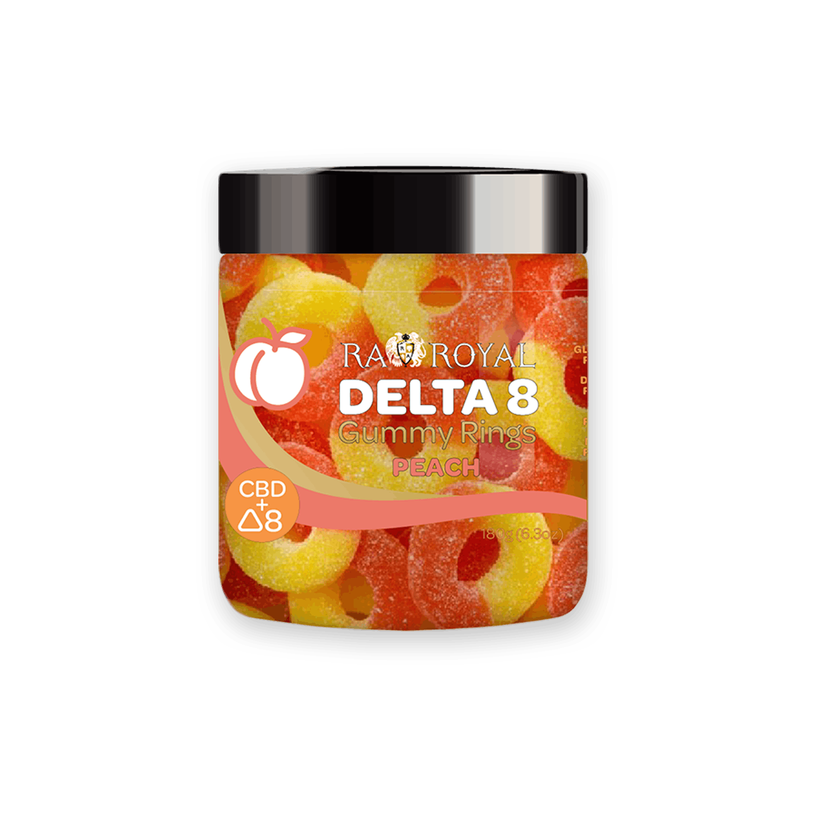 RA Royal: R.A. Royal Gummies: Delta-8 with CBD Peach Rings (800 MG ...