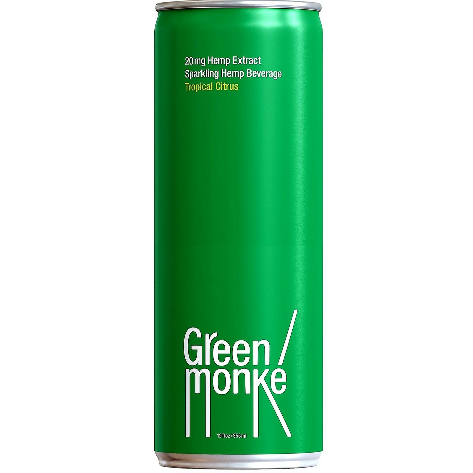 Green Monké: Hemp Extract Tropical Citrus Infused Soda-20mg CBD; 12 Fl ...