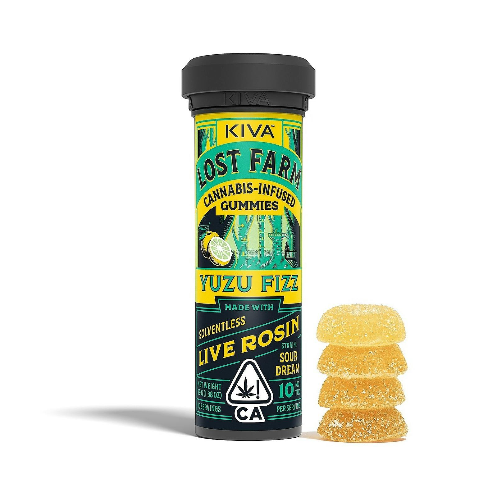 Lost Farm: 10mg 'Yuzu Fizz x Sour Dream' Live Rosin Gummies 100mg THC ...
