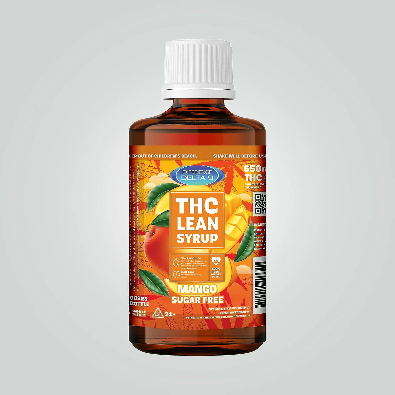 Experience CBD: Delta 9 THC Mango Lean Syrup Sugar Free 650mg | Leafly
