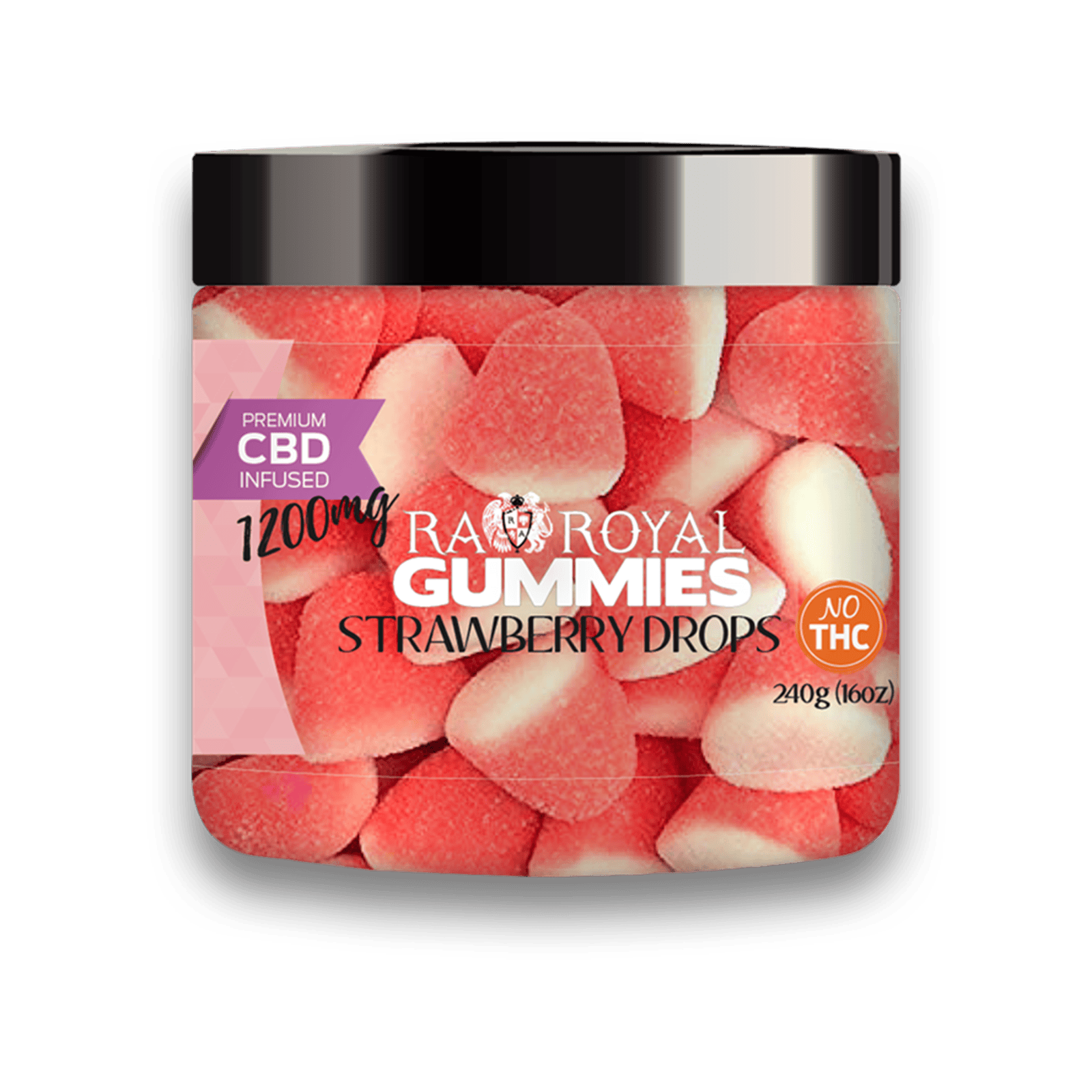 RA Royal: R.A. Royal Gummies: CBD Strawberry Drop Gummy Jar (1200 MG ...
