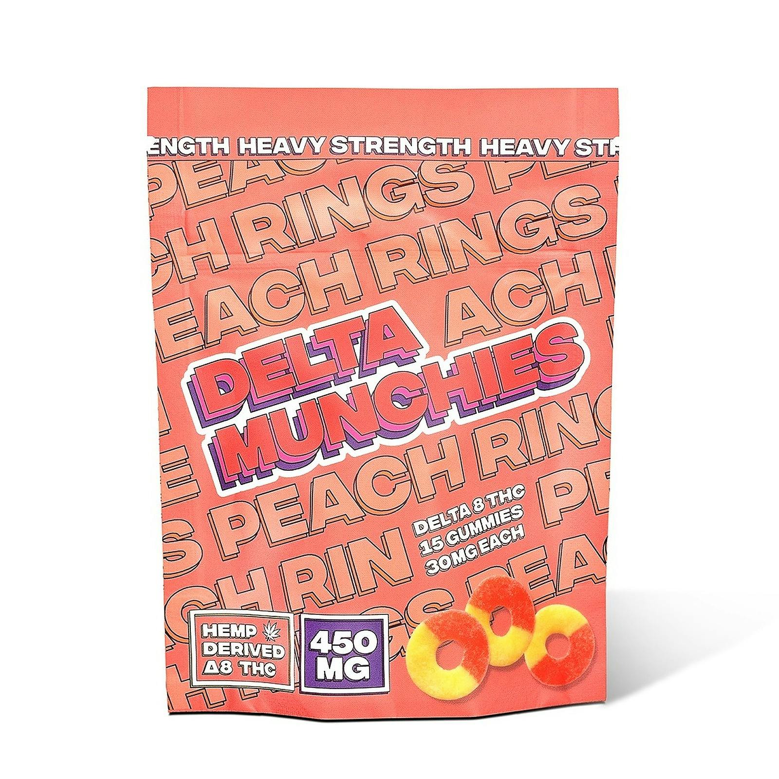 Delta Munchies: Delta 8 Peach Ring Gummies 150mg-450mg Delta 8 Edibles ...