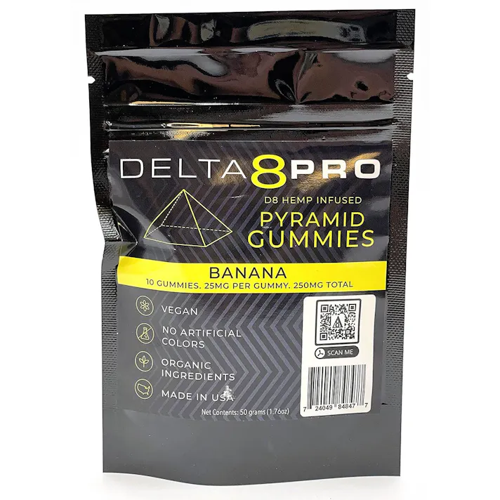 Delta 8 Pro: 25mg Delta 8 THC Gummies Banana 10 Count | Leafly