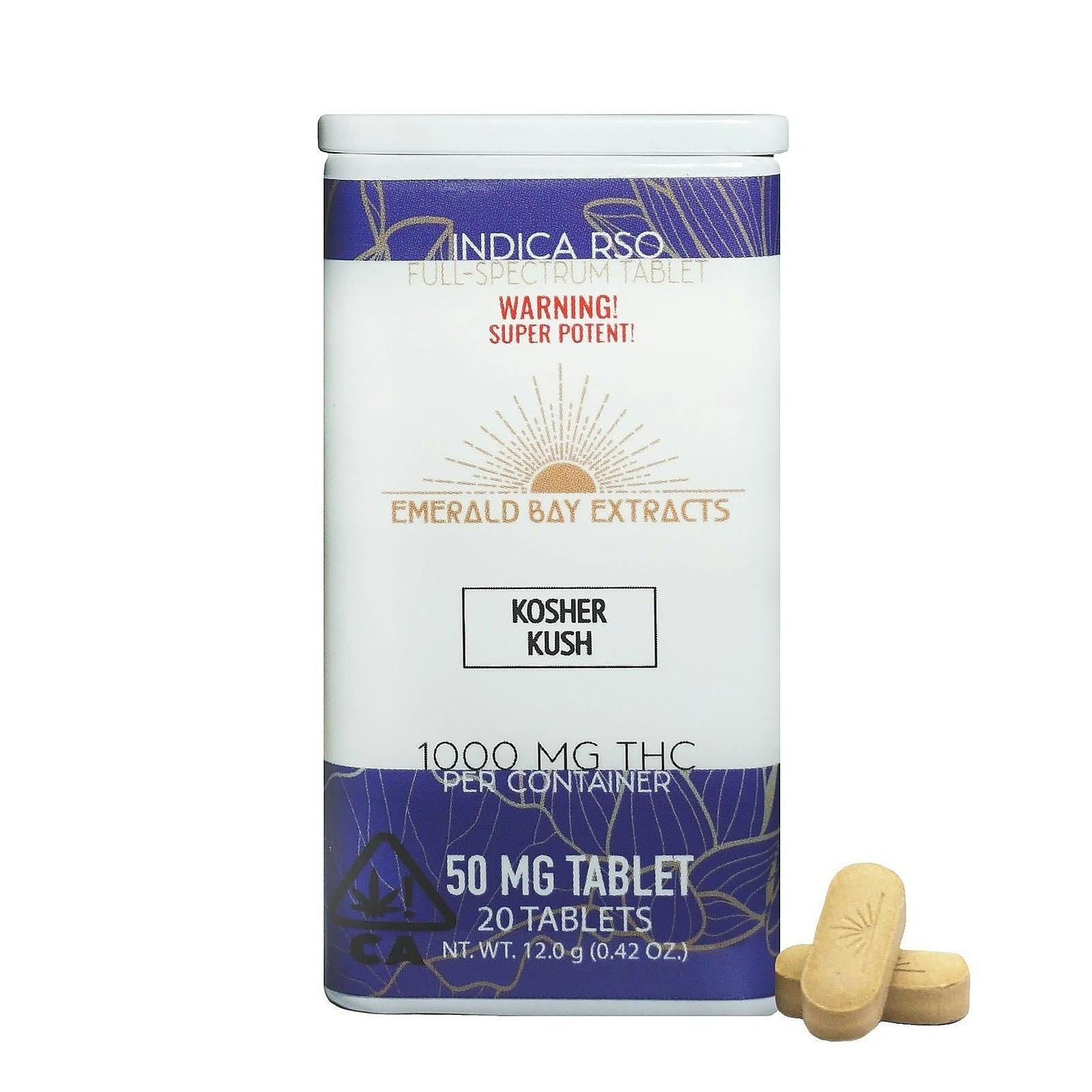 Emerald Bay Extracts: Kosher Kush RSO Tablet [50mg] (1000mg Package ...