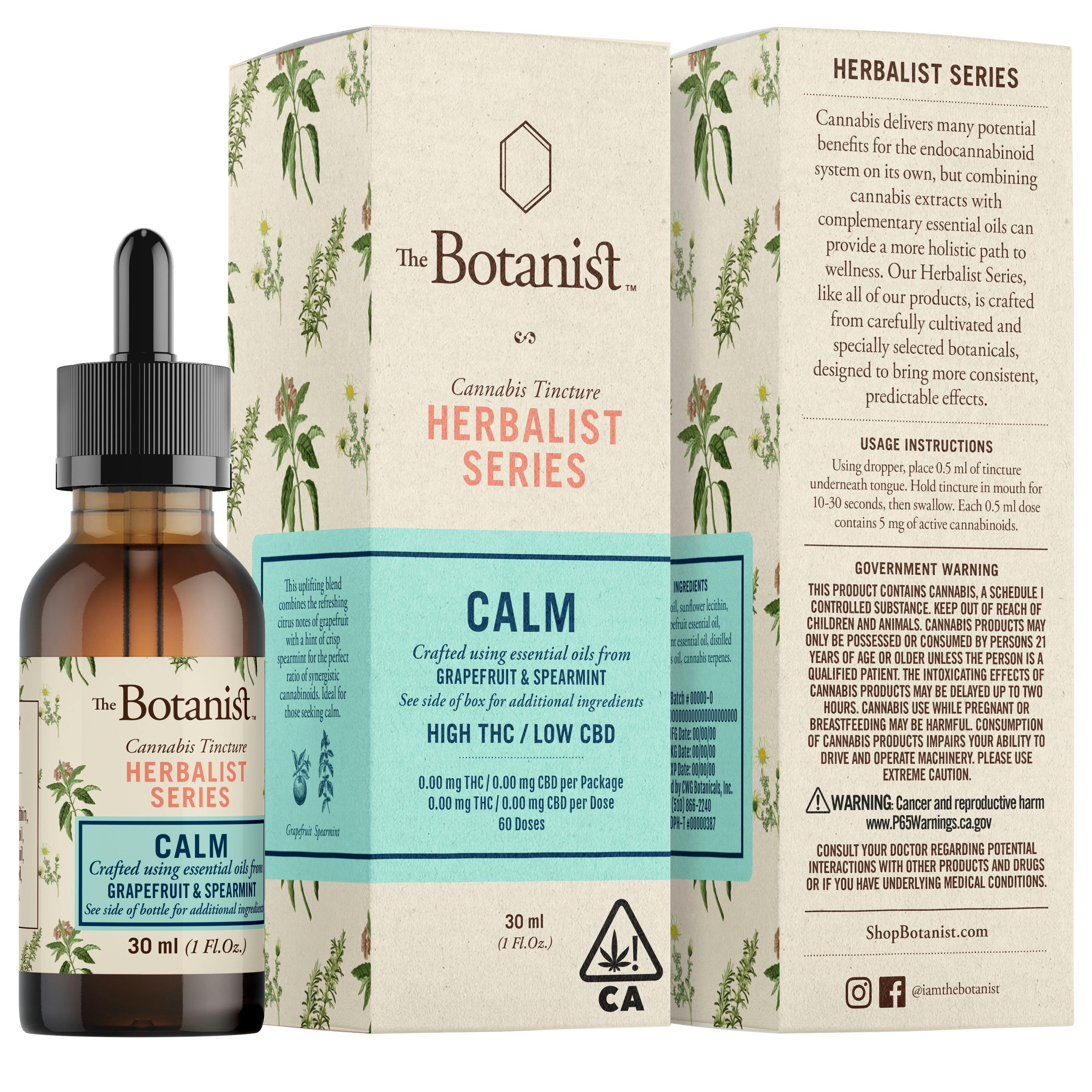 The Botanist: Calm Tincture 30ml | Leafly