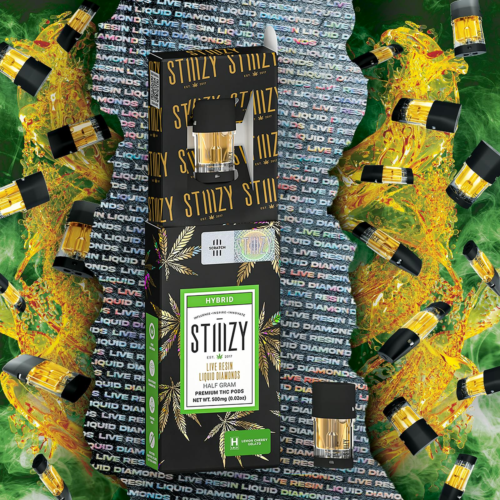 STIIIZY: LEMON CHERRY GELATO LIVE RESIN LIQUID DIAMONDS POD .5G | Leafly