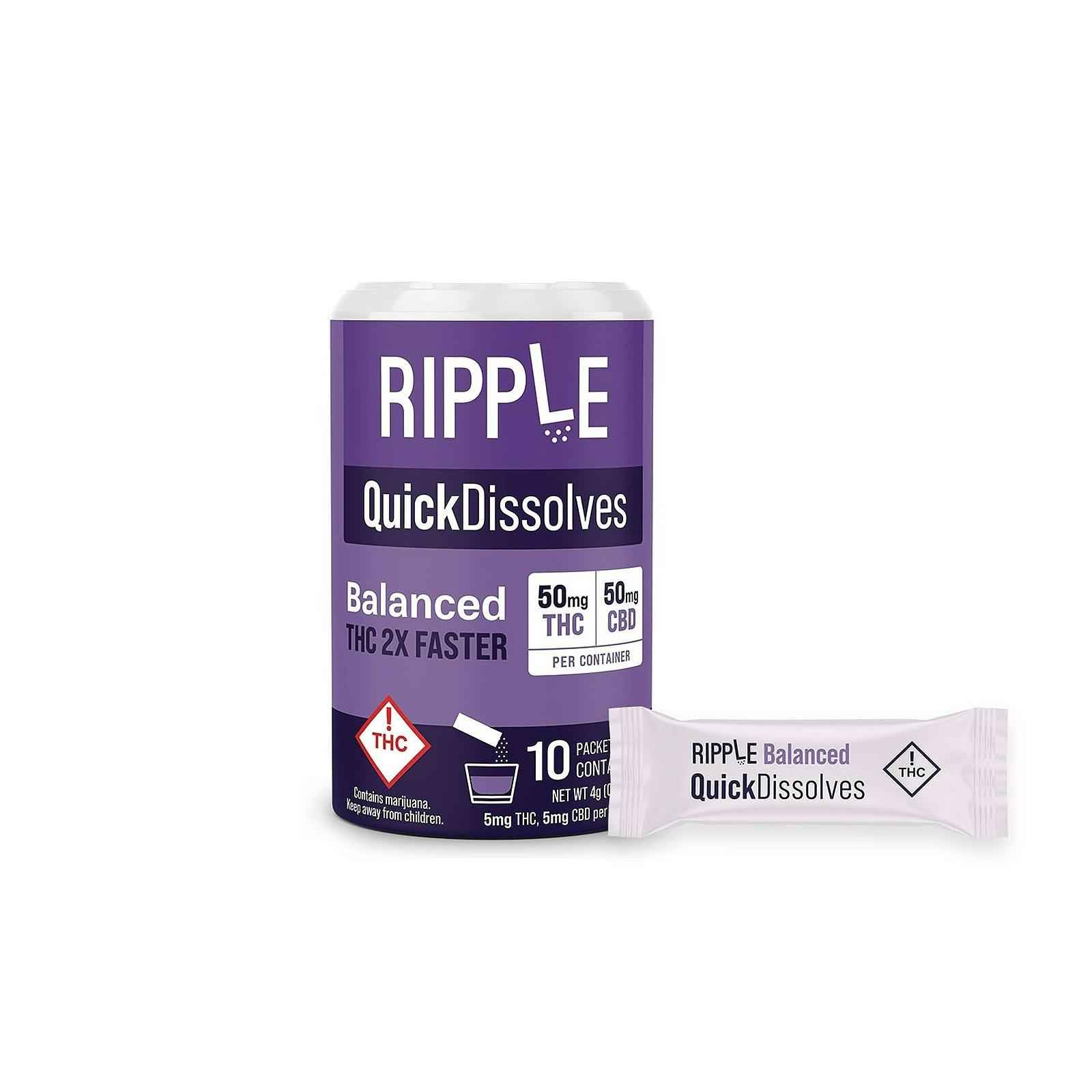 Ripple: Ripple Balanced Dissolvables - 1:1 THC:CBD | Leafly